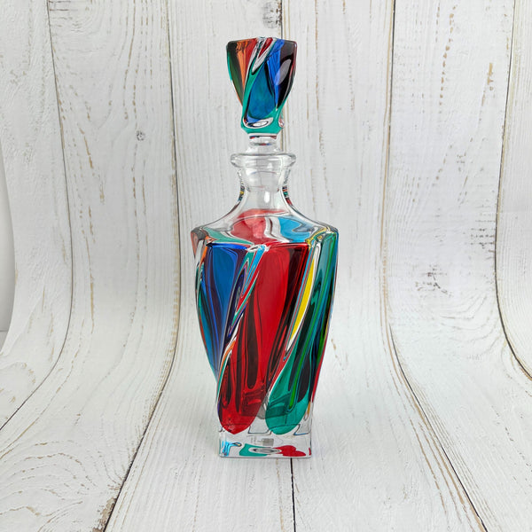 Ponti Italian Crystal Decanter, Hand-Painted, Made in Italy