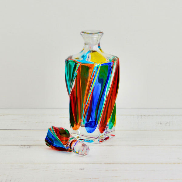 Ponti Italian Crystal Decanter, Hand-Painted, Made in Italy