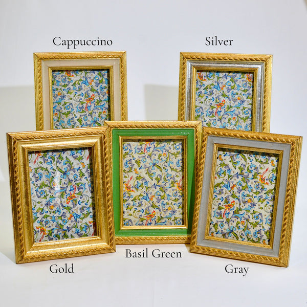 Italian Florentine Carved Wood Cable Photo Frame, 8x10, 5x7, 4x6 - Mad